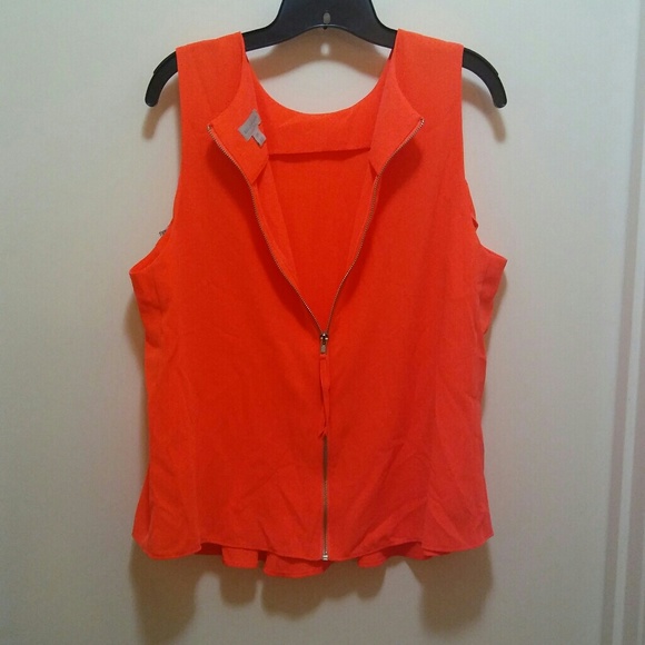 belle sky | Tops | Neon Coral Peplum Top | Poshmark